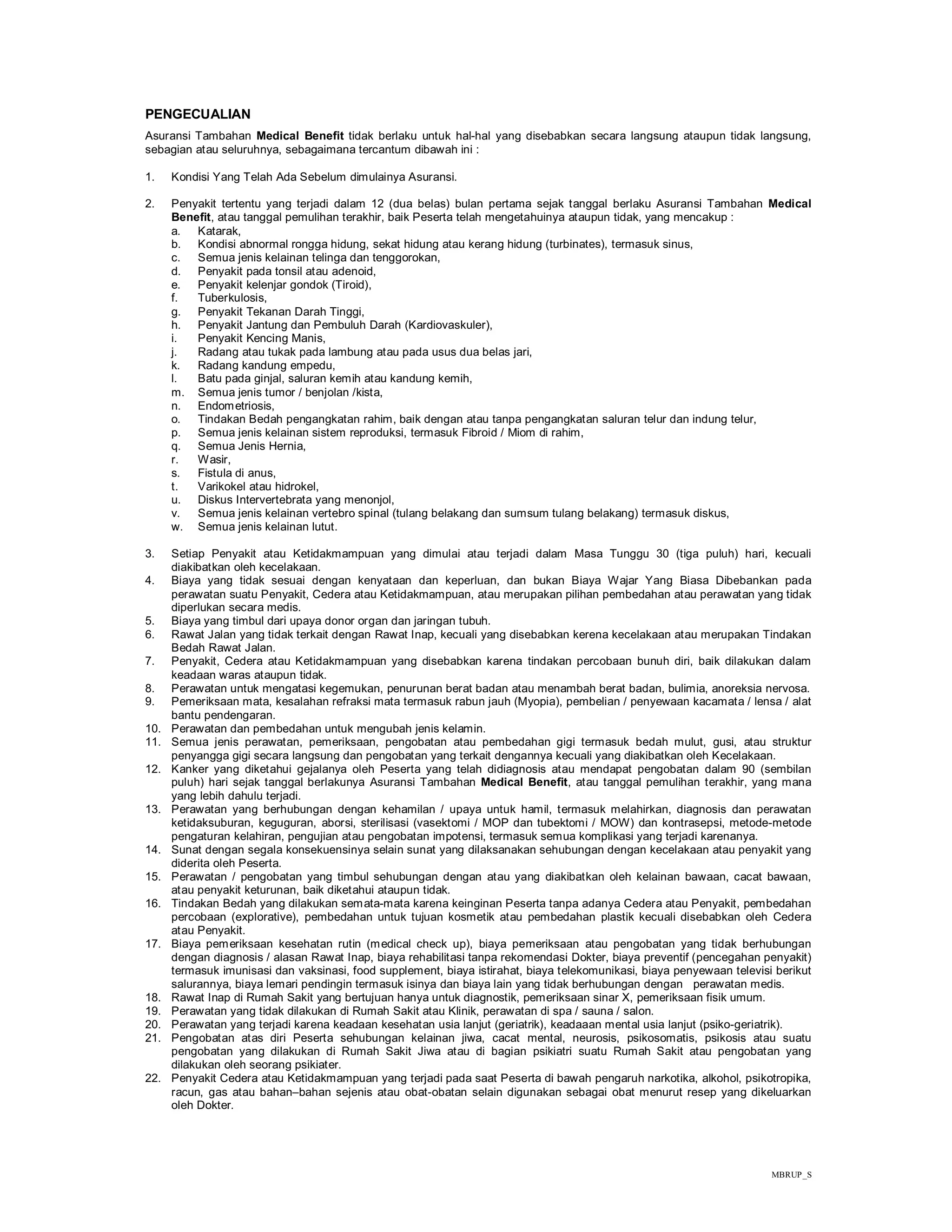 Tabel medical benefit 8 | PDF