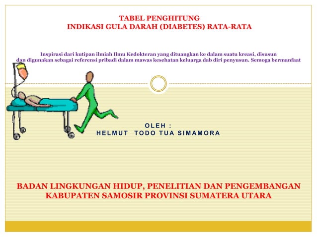 Tabel penghitung indikasi gula darah (diabetes) rata rata | PPT