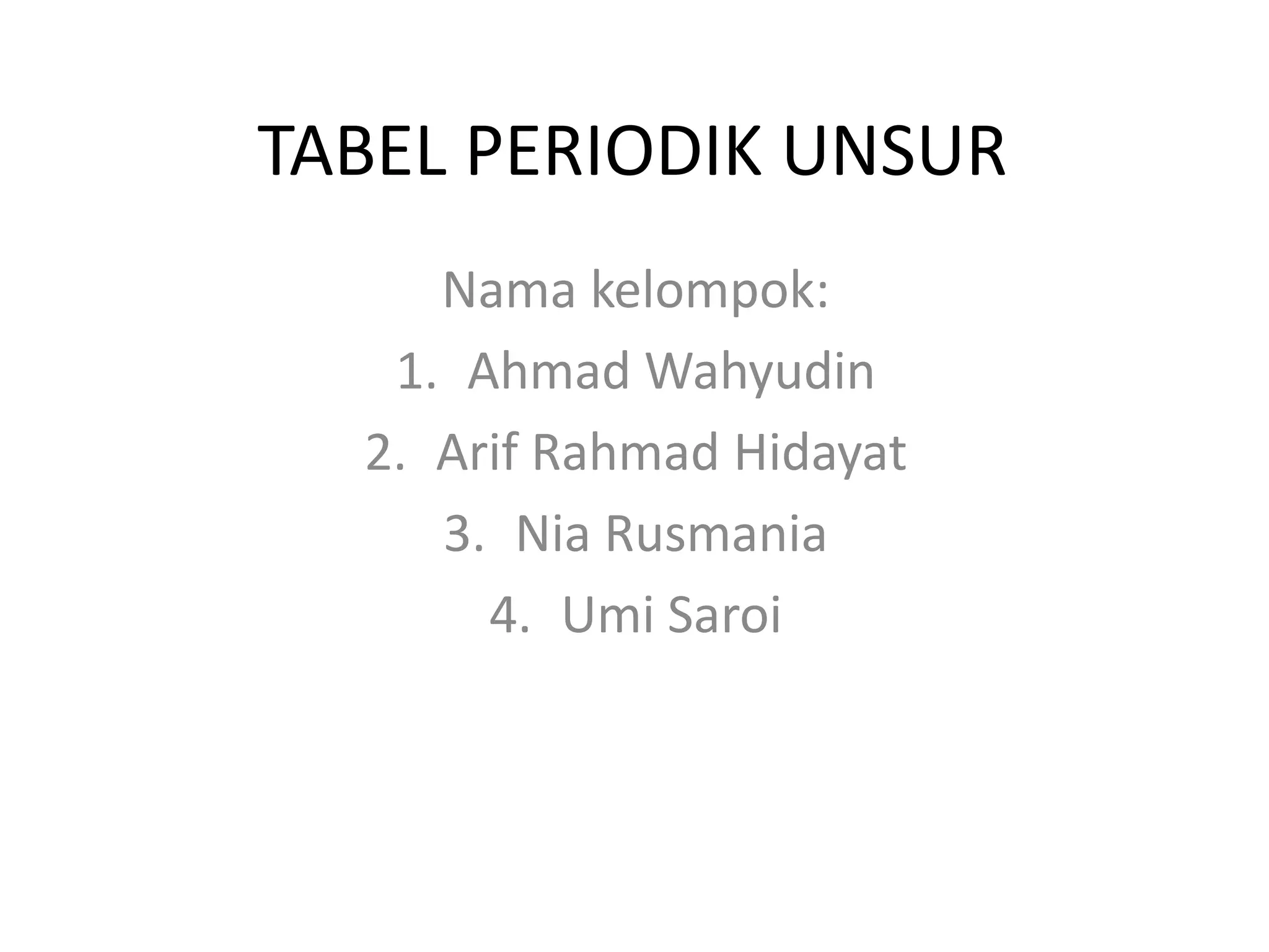 Tabel periodik unsur | PPTX
