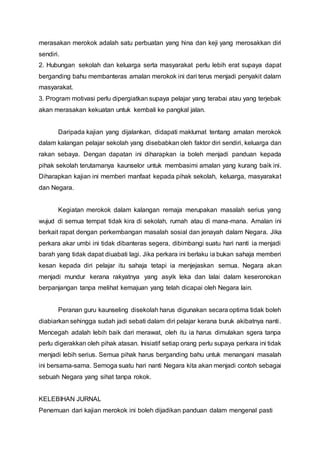Tabiat merokok dikalangan remaja (1) | DOCX