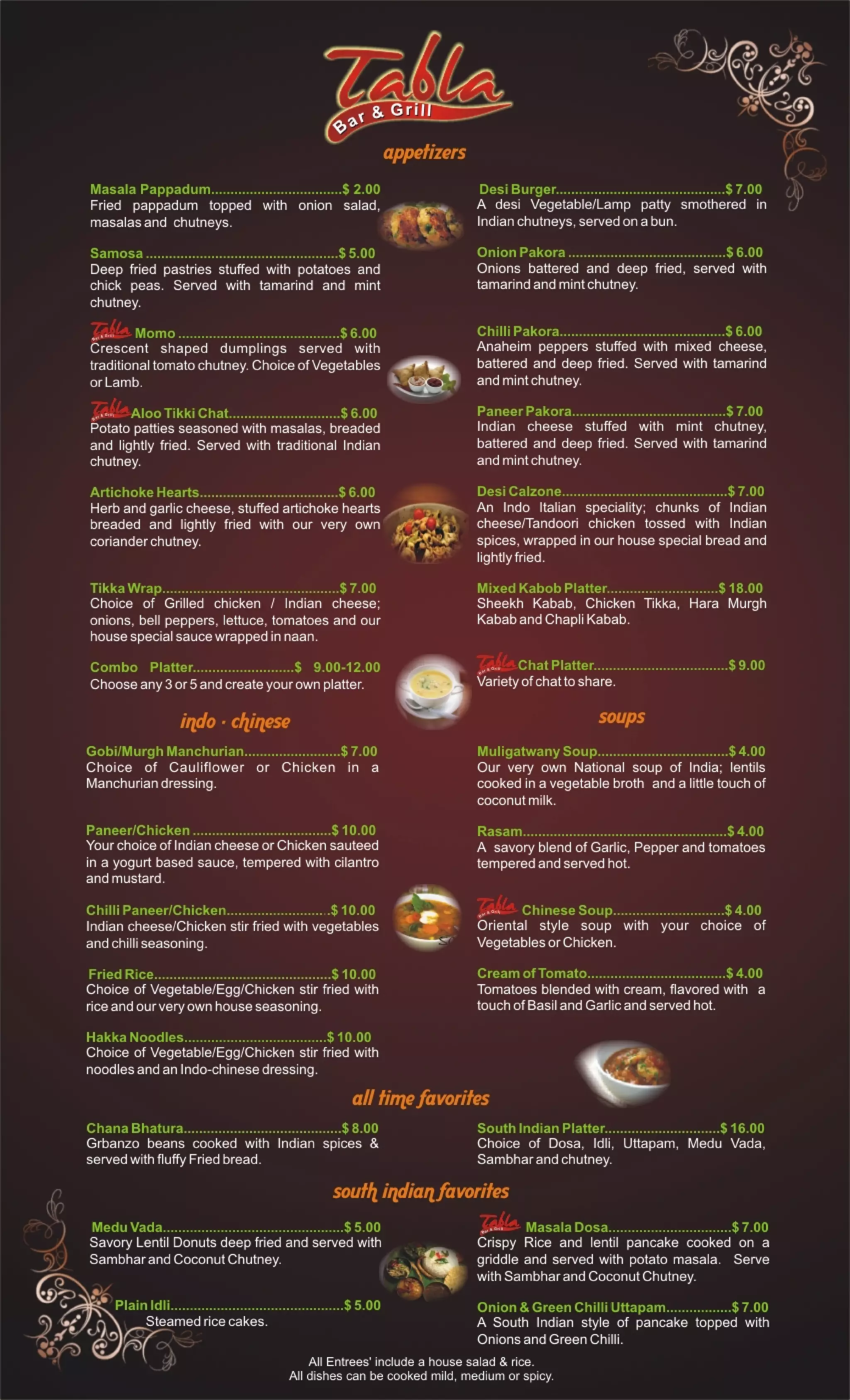 Tabla menu | PDF | Bars & Restaurants | Attractions