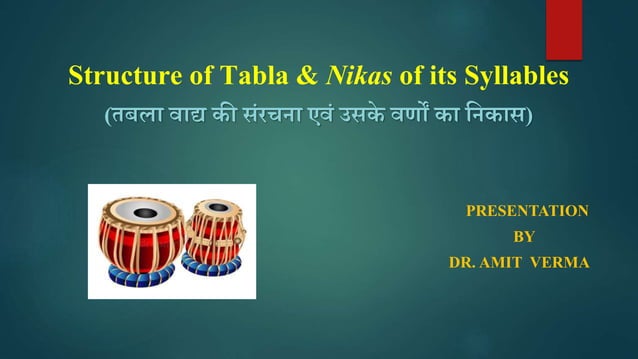 Structure of Tabla & Nikas of its Syllables | PPTX