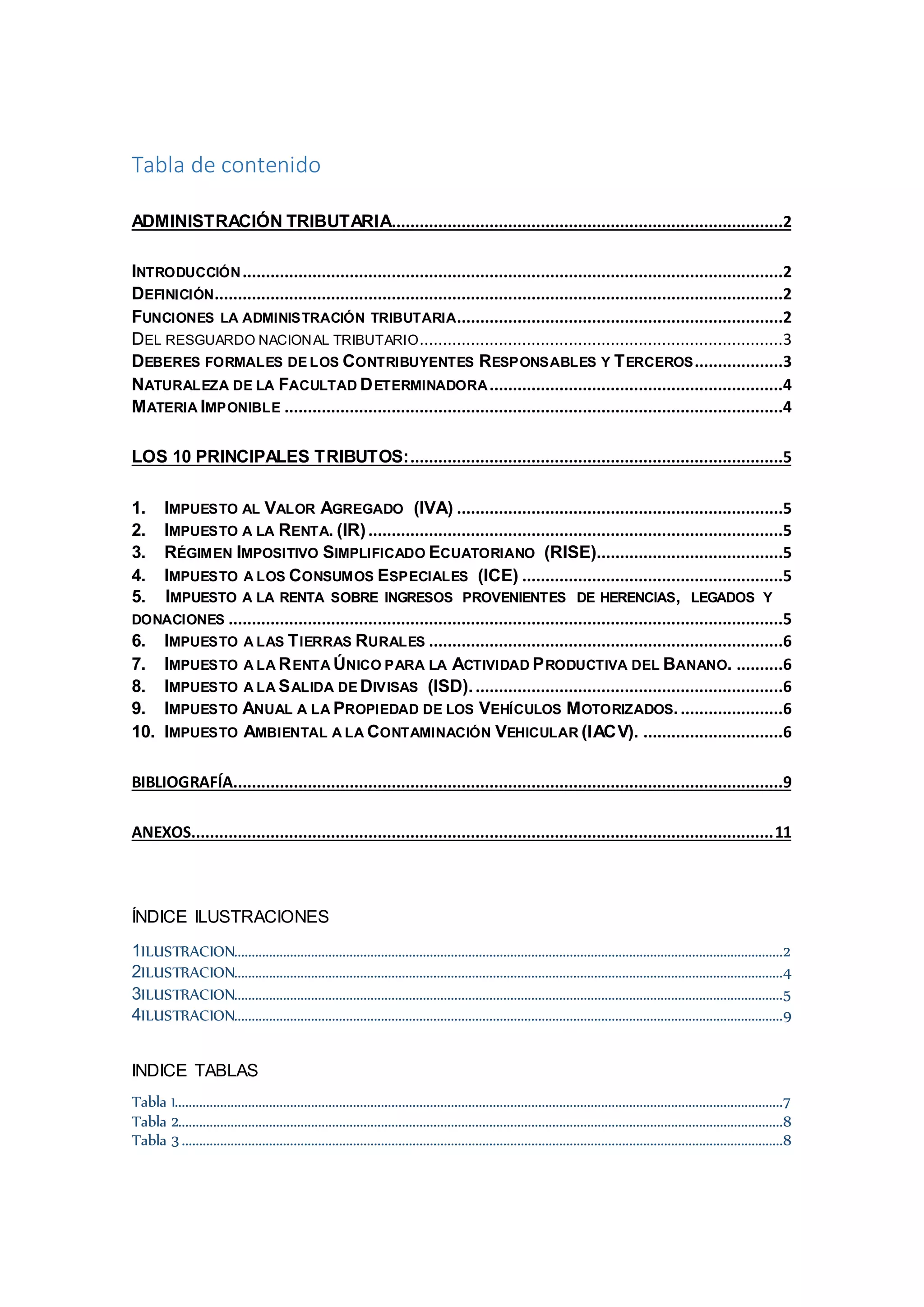 Tabla de contenido | DOCX