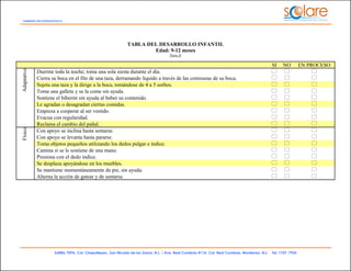 Tabla de desarrollo infantil | PDF