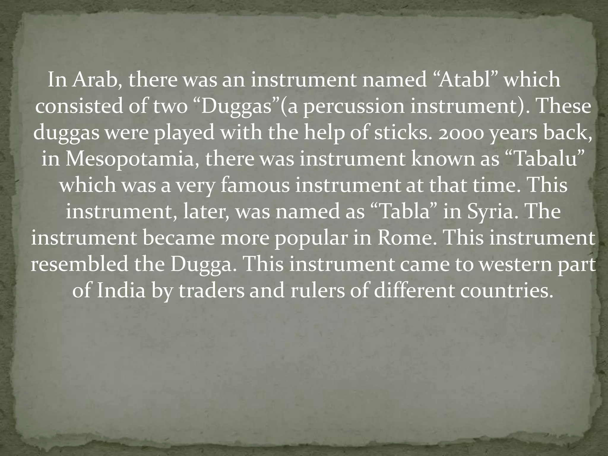 Tabla - Invention & Nomenclature | PPTX