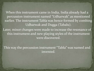 Tabla - Invention & Nomenclature | PPT