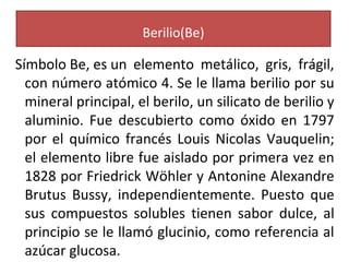 bloque S de Tabla periódica | PPT
