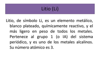 bloque S de Tabla periódica | PPT