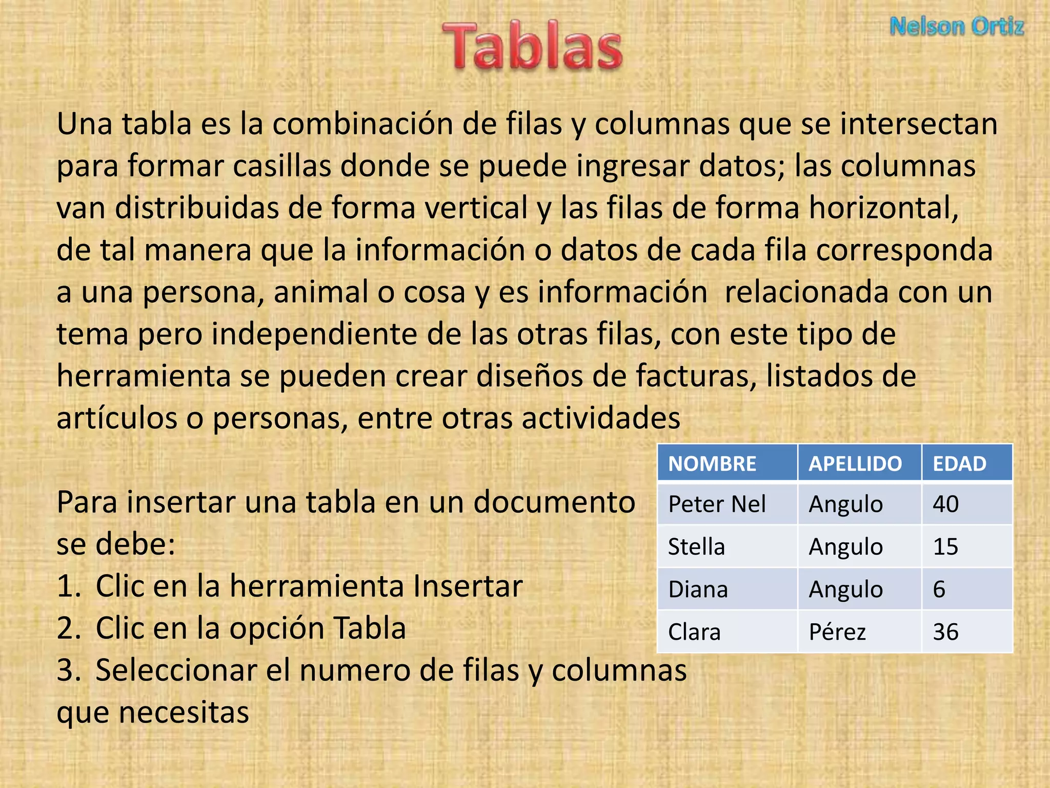 Tablas | PPTX