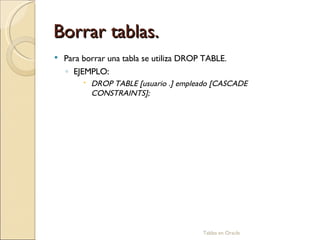 Tablas en Oracle | PPT