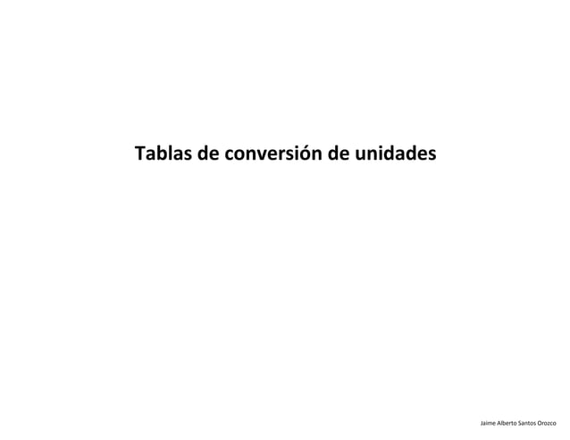 Tablas de conversión de unidades | PDF