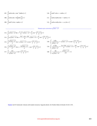 Tablas de integrales | PDF