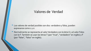 Tablas de verdad | PPTX