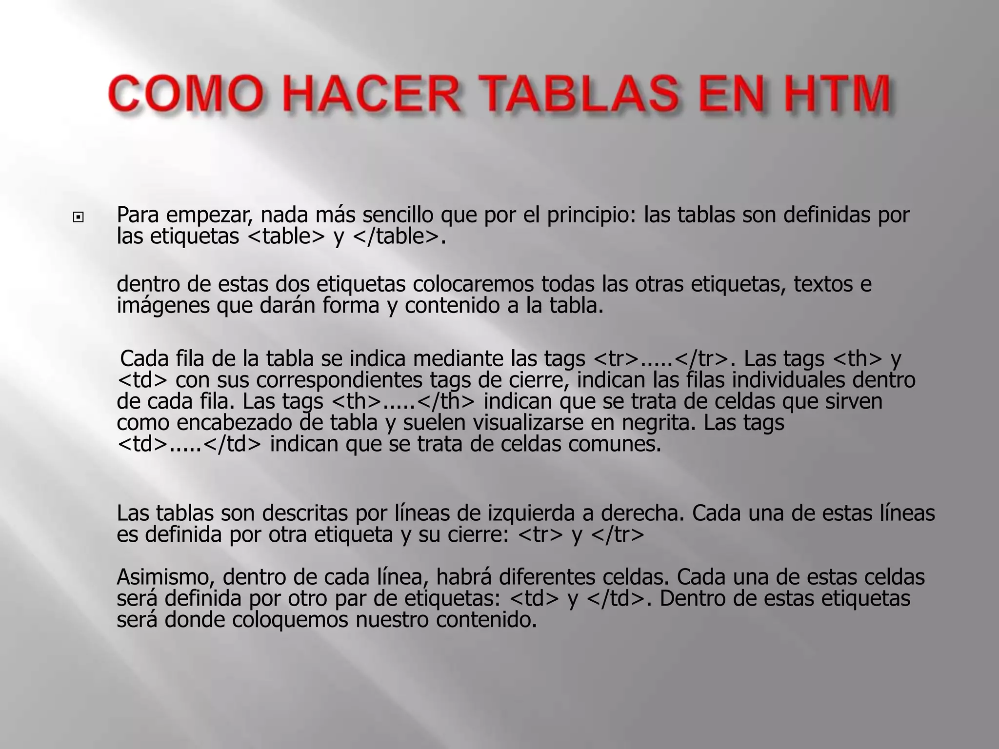 Tablas En Html | PPTX