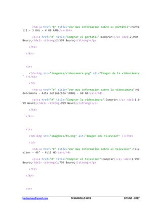 Tablas en HTML | PDF