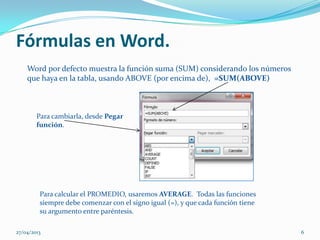 Tablas en word 2010 | PPTX