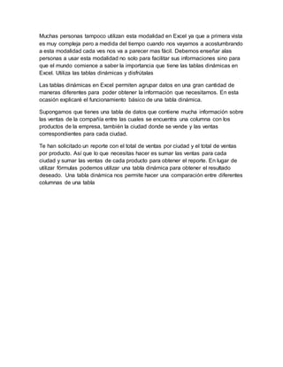 Tablas exel que son | DOCX