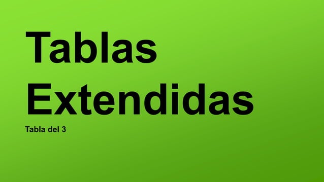 Tablas extendidas tabla del 3 | PPSX