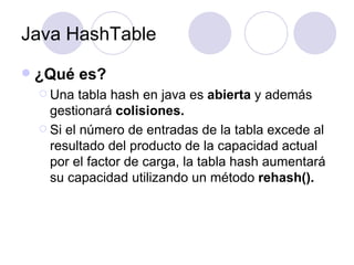 Tablas hash en java | PPT