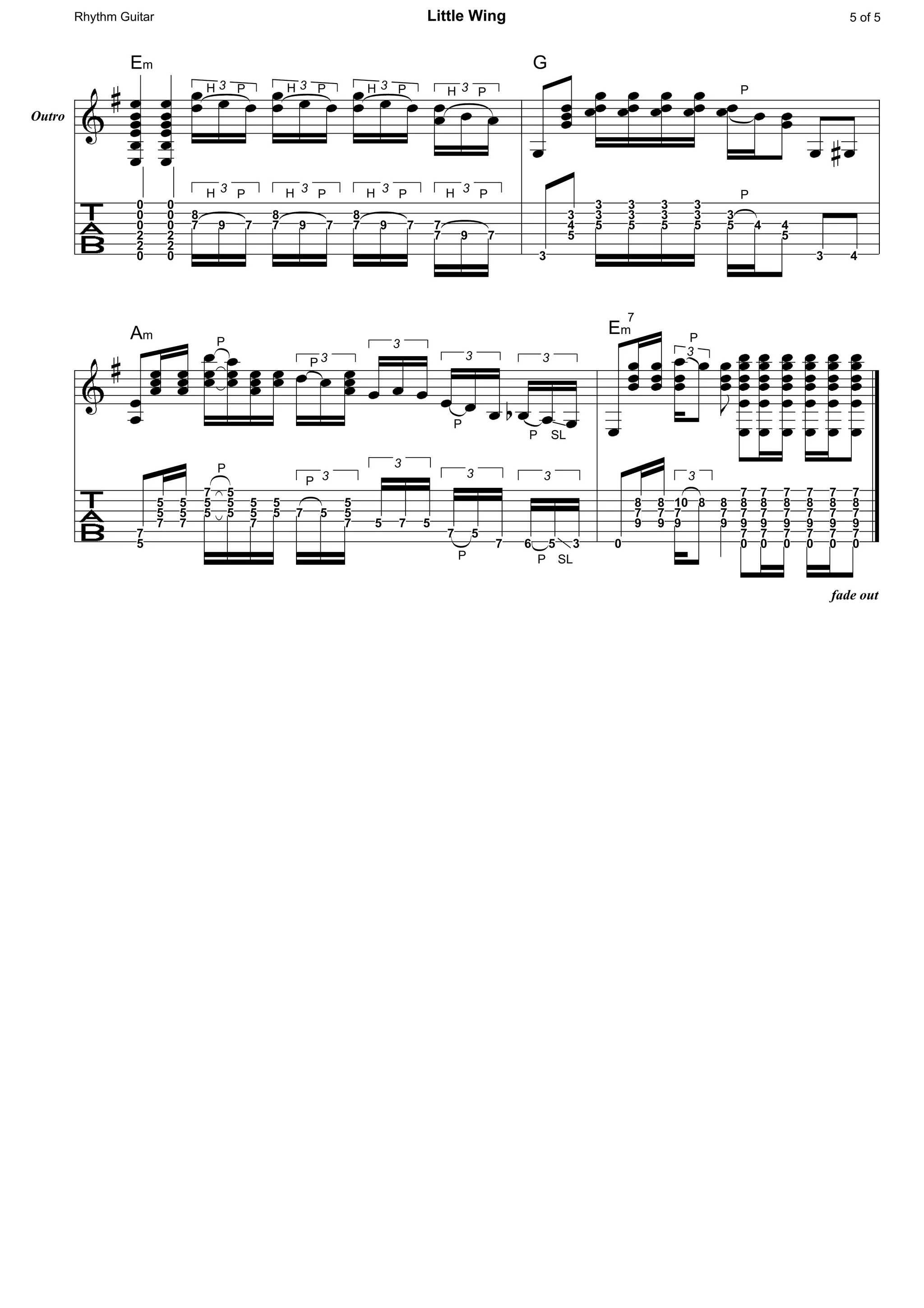 Tablatura little wing | PDF