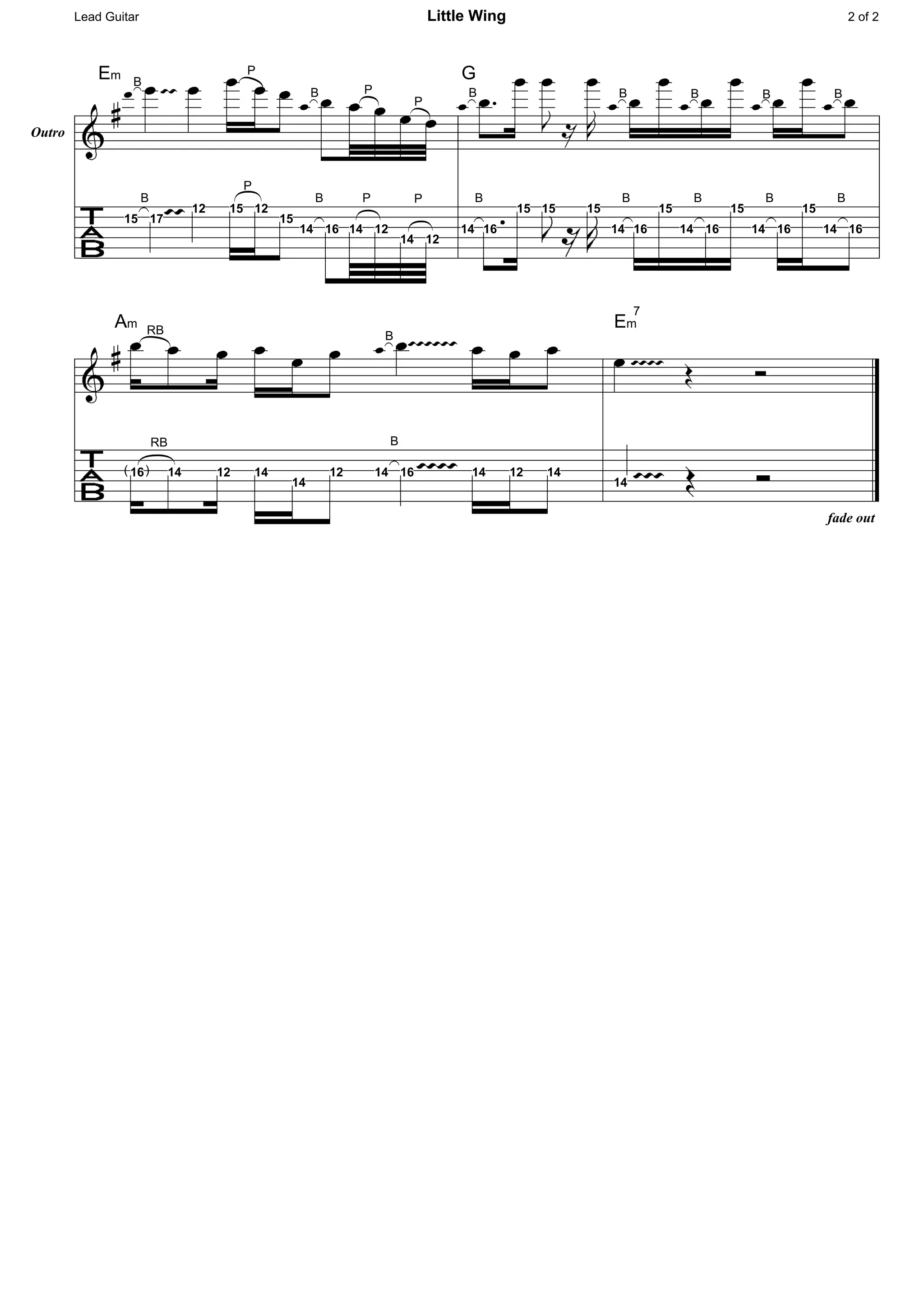 Tablatura little wing | PDF