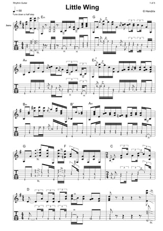Tablatura little wing | PDF | Classical Music | Music