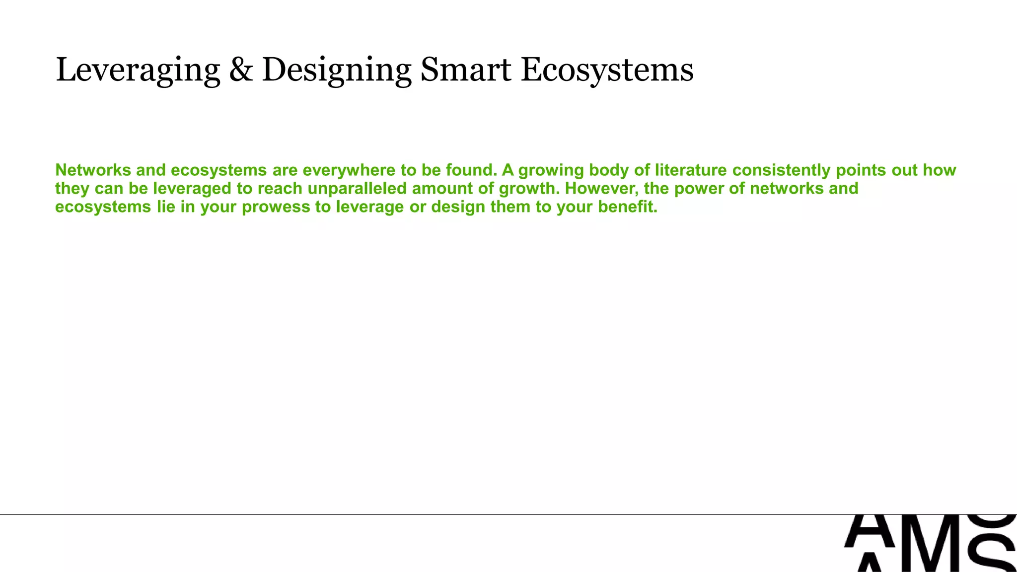 Leveraging and Designing Smart Ecosystems | PPTX