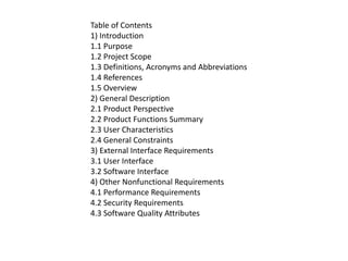 table of context we use the software engineering manual of the software ...