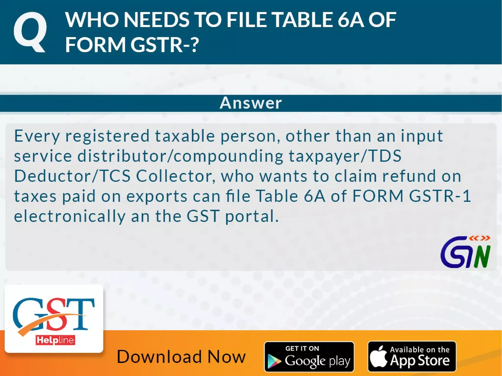 Table 6A for Form GSTR 1 | PPT