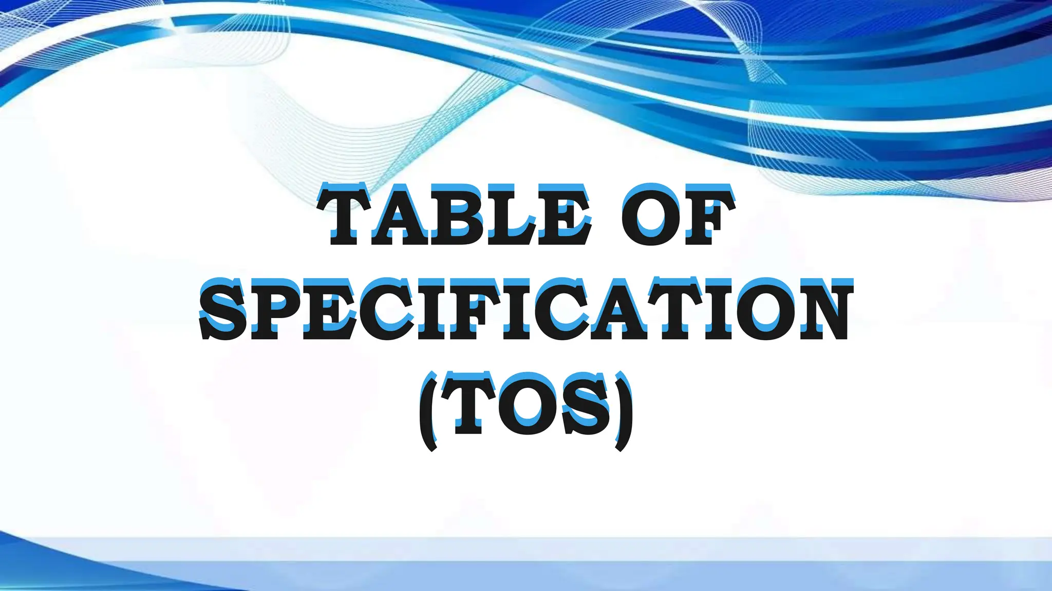 Table of Specification - Professional Education | PPTX