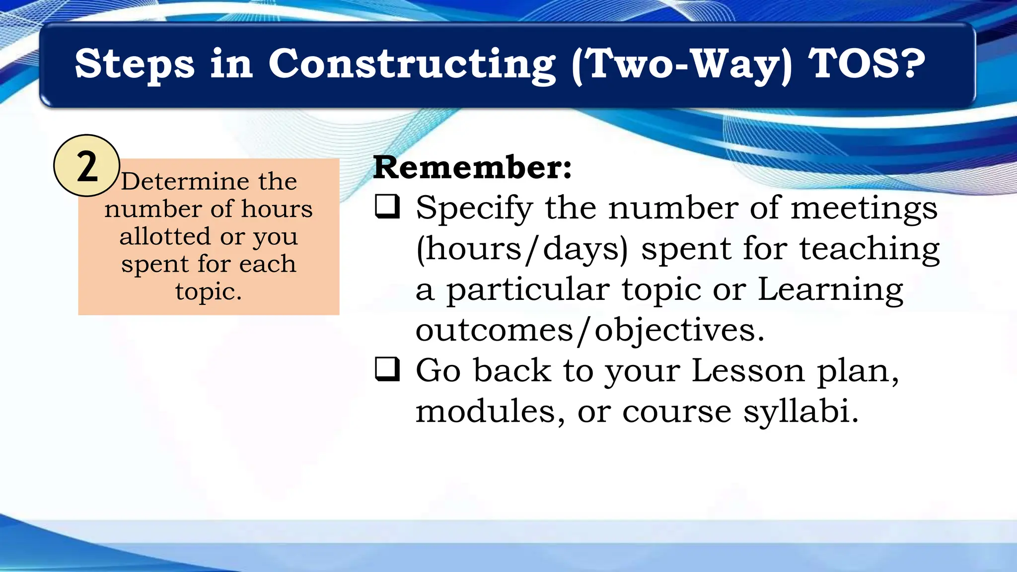 Table of Specification - Professional Education | PPTX