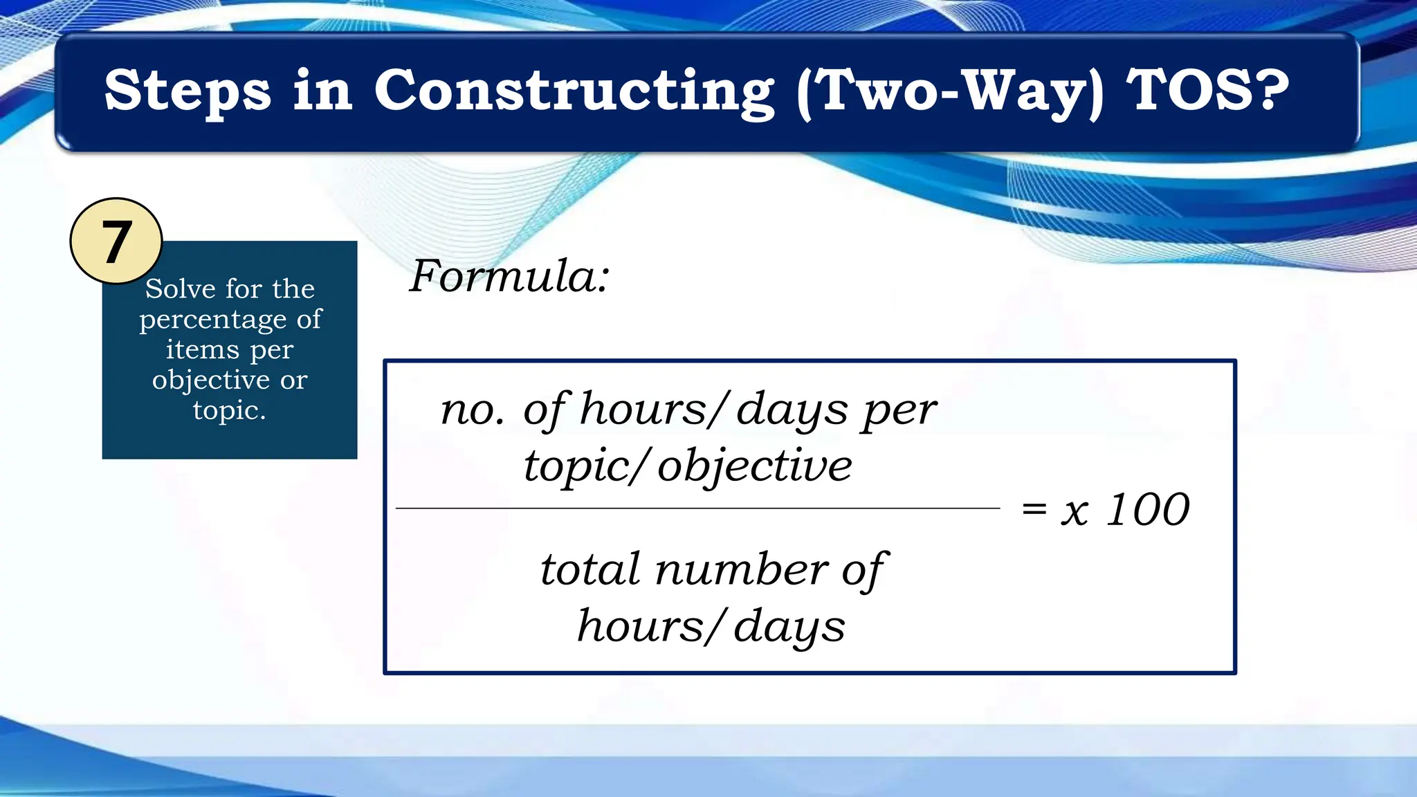 Table of Specification - Professional Education | PPTX