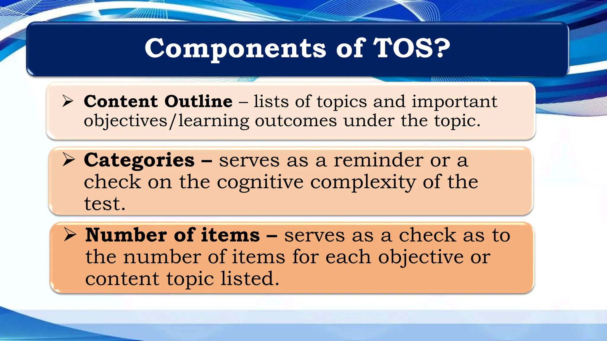 Table of Specification - Professional Education | PPTX