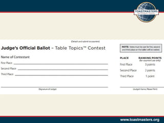 Table Topics Contest Preparation | PPT