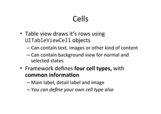 iOS: Table Views | PPT
