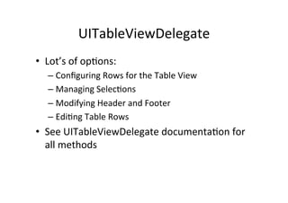 iOS: Table Views | PPT