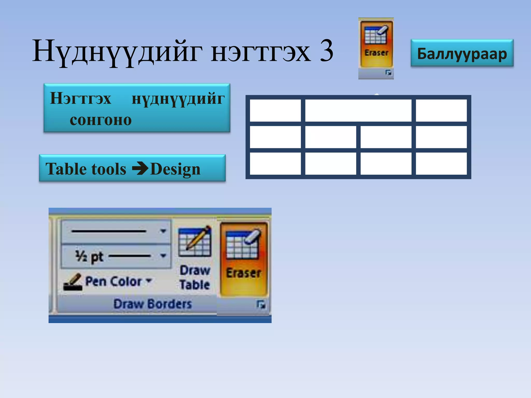 Table MS word Хүснэгт хийх | PPTX