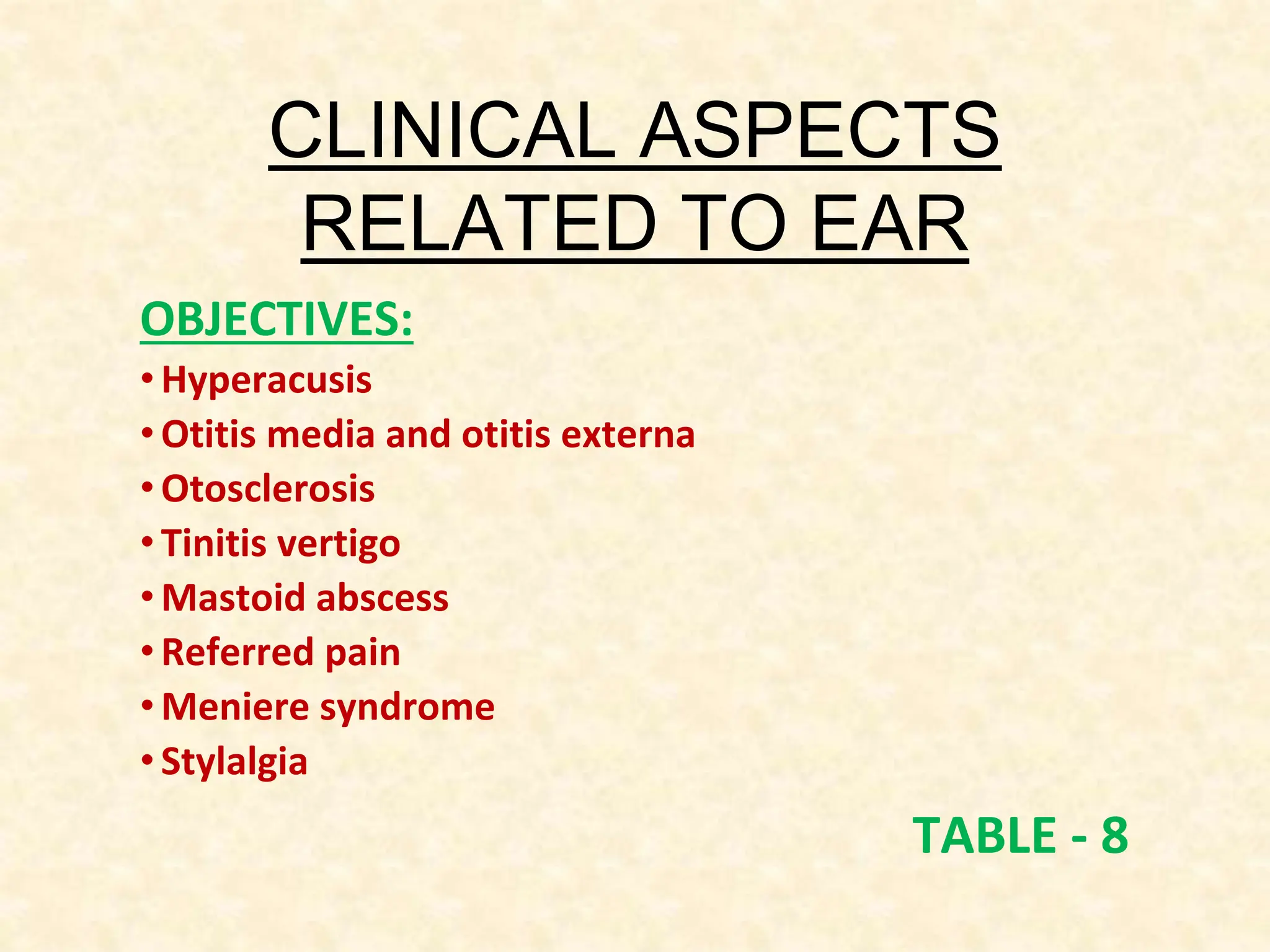 CLINICAL ASPECTS related to Ear anatomy.pptx