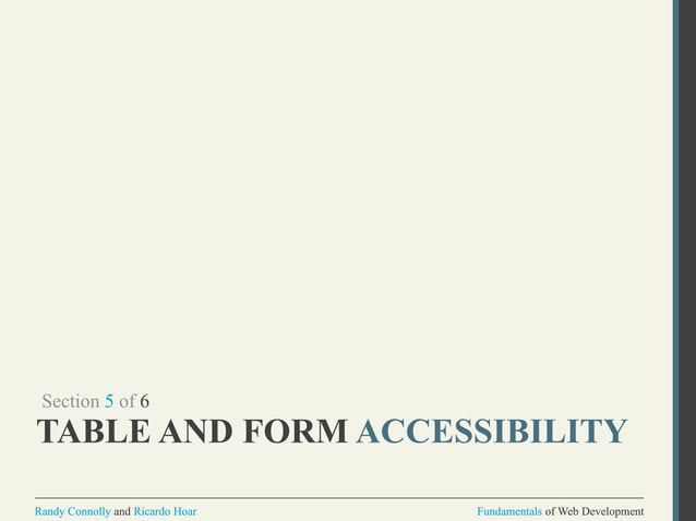 Tables and forms accessibility and microformats | PPTX | Web Design and HTML | Internet