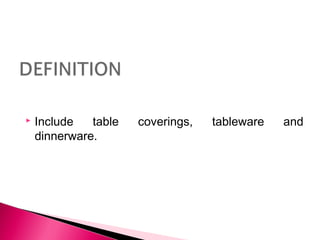 Table appointments | PPT