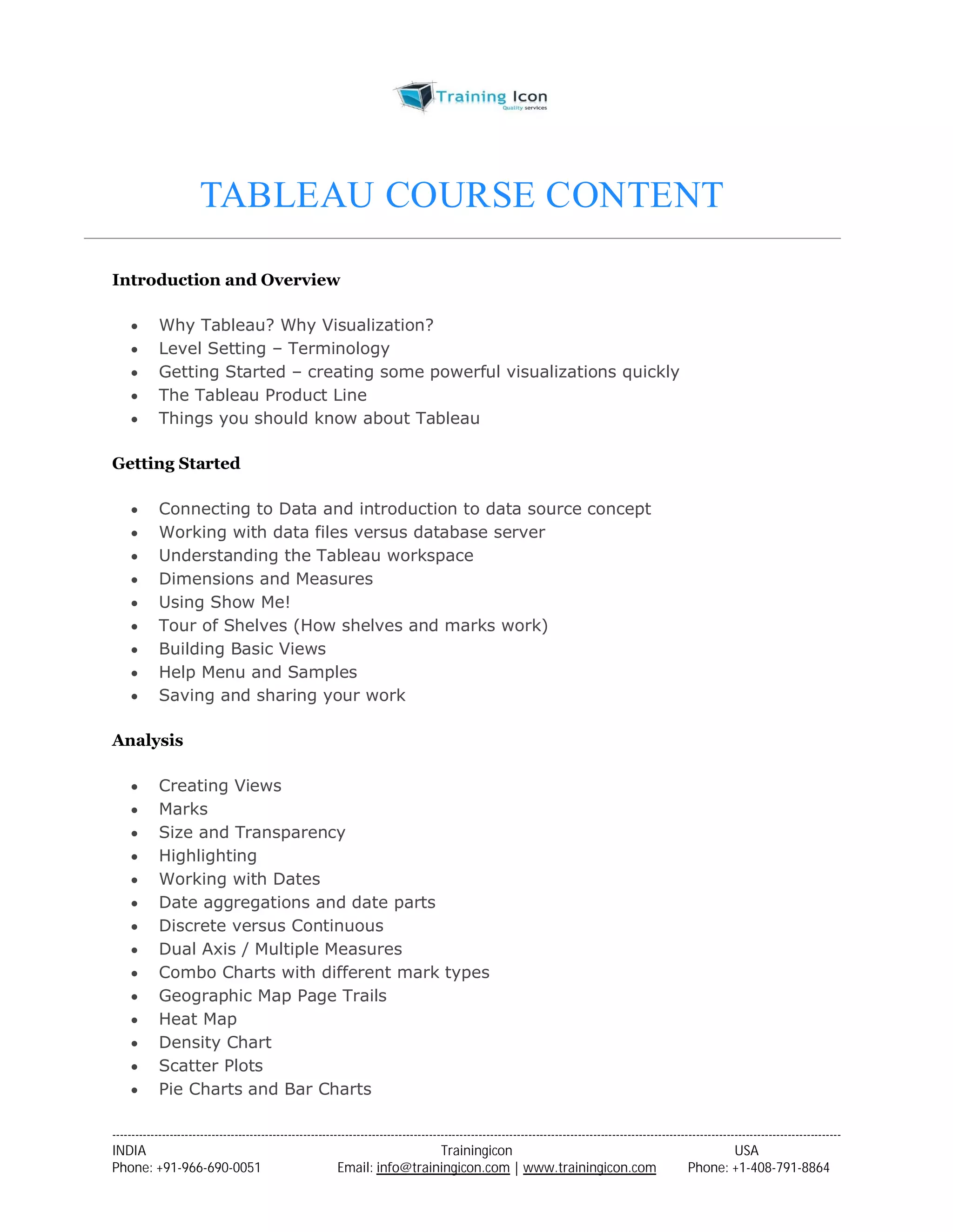 Tableau online training | PDF