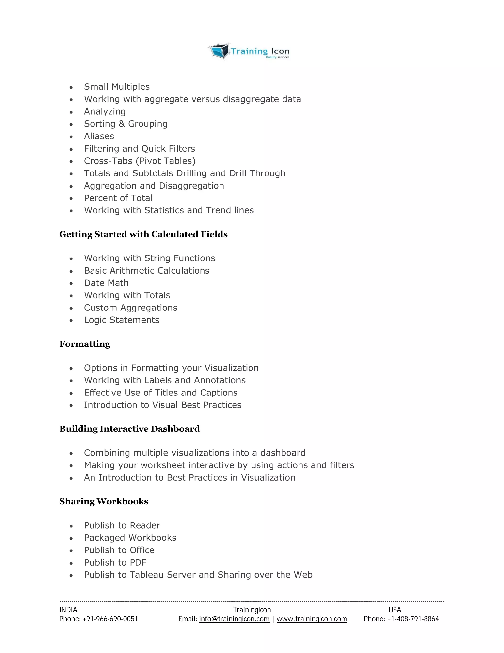 Tableau online training | PDF