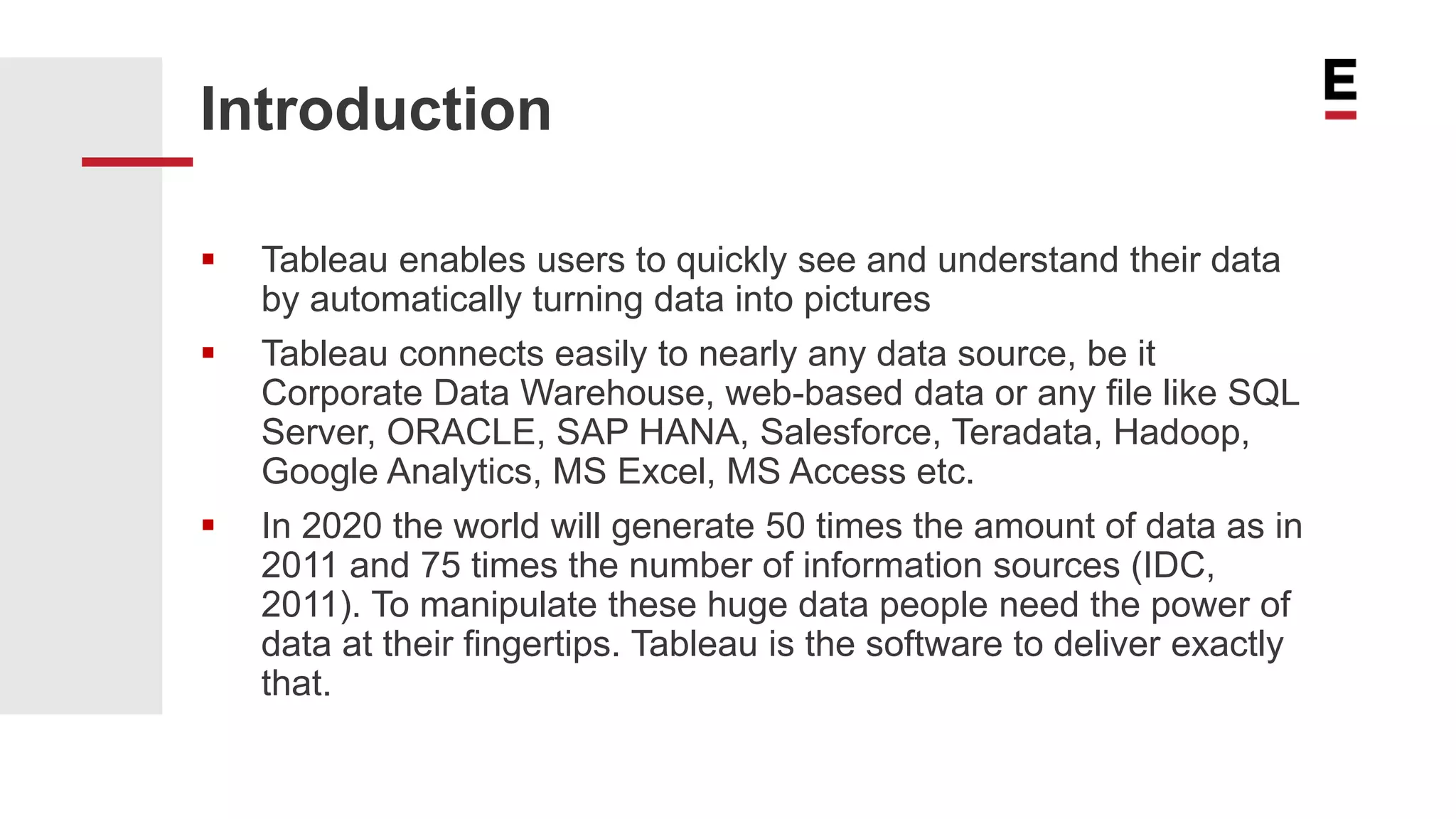 Tableau: A Business Intelligence and Analytics Software | PPTX
