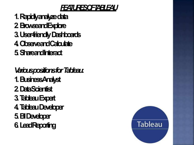 Introduction about Tableau | PPT