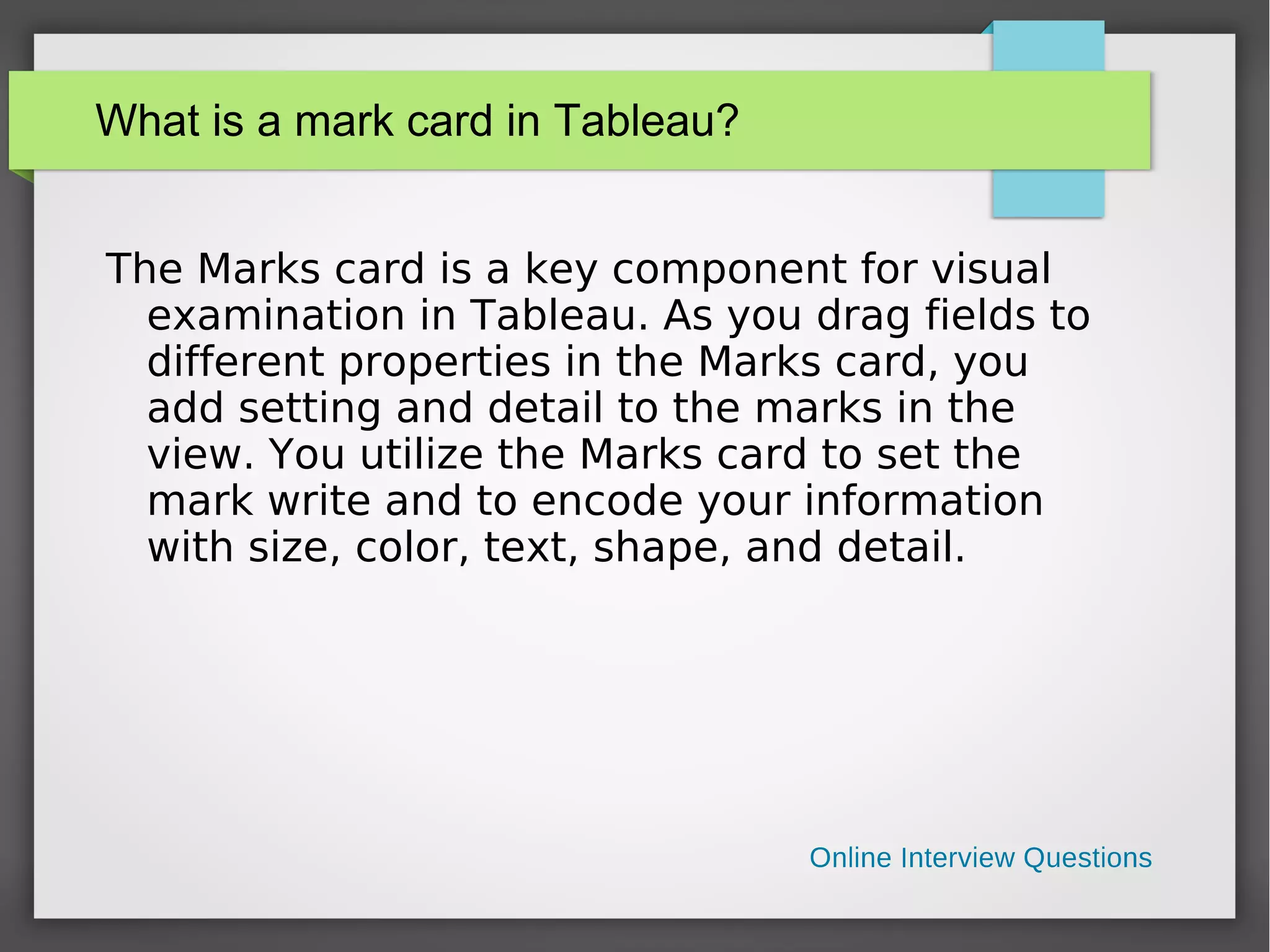 Tableau interview questions-ppt | PPT | Databases | Computer Software ...