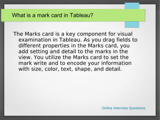 Tableau interview questions-ppt | PPT