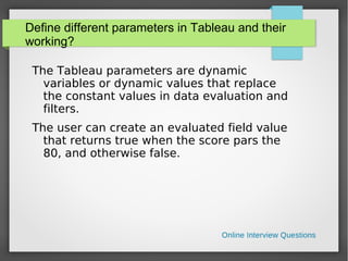 Tableau interview questions-ppt | PPT