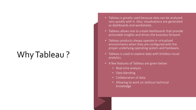 Tableau | PPTX | Computer Software and Applications | Computing