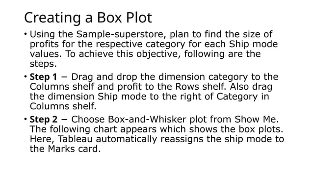Tableau - Box Plot for data visualisation | PPTX