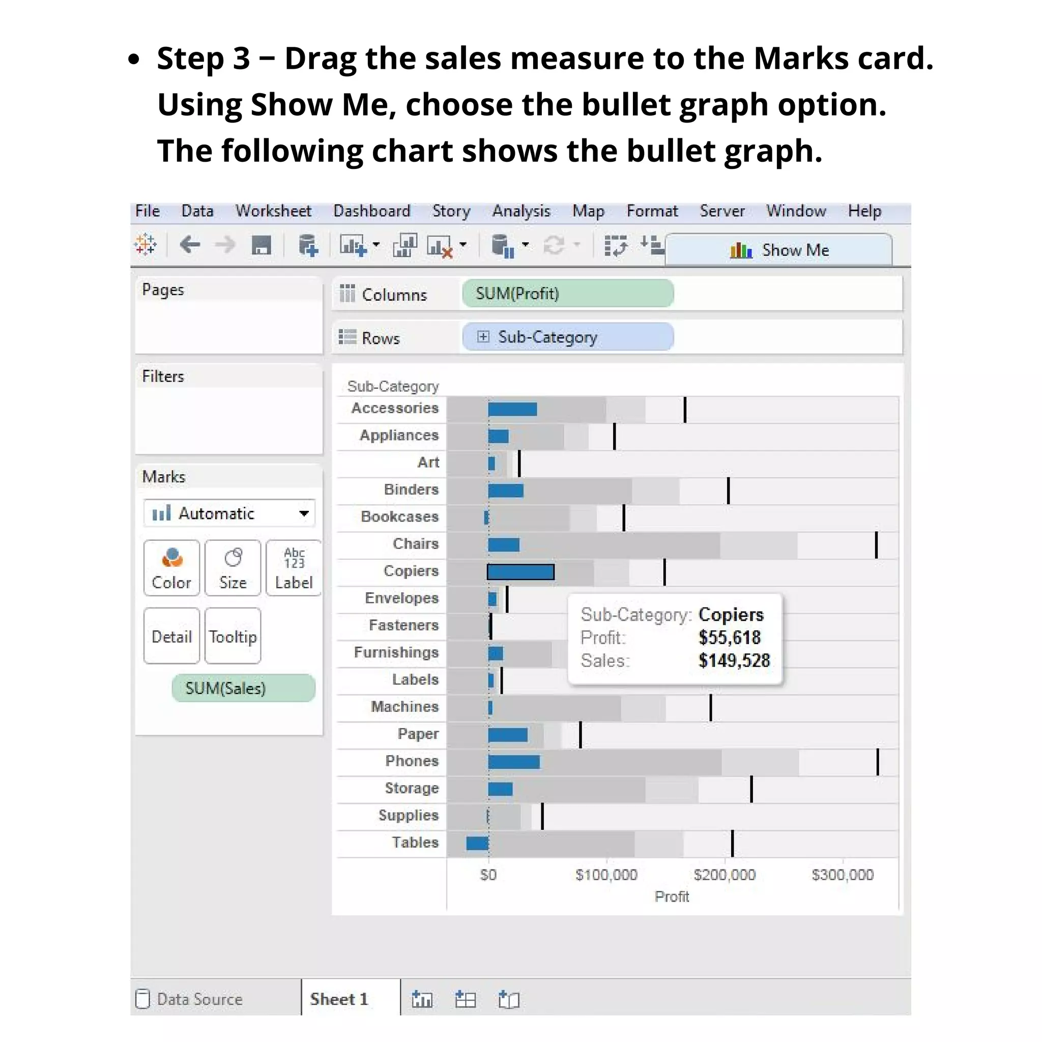 Tableau bullet graph | PDF